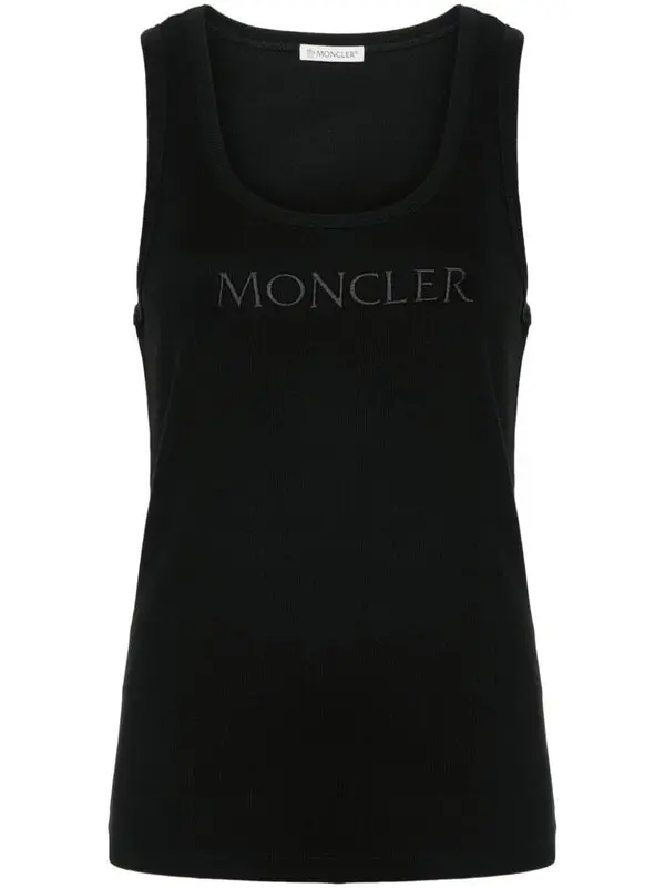 Moncler Logo-embroidered Tank Top - Black