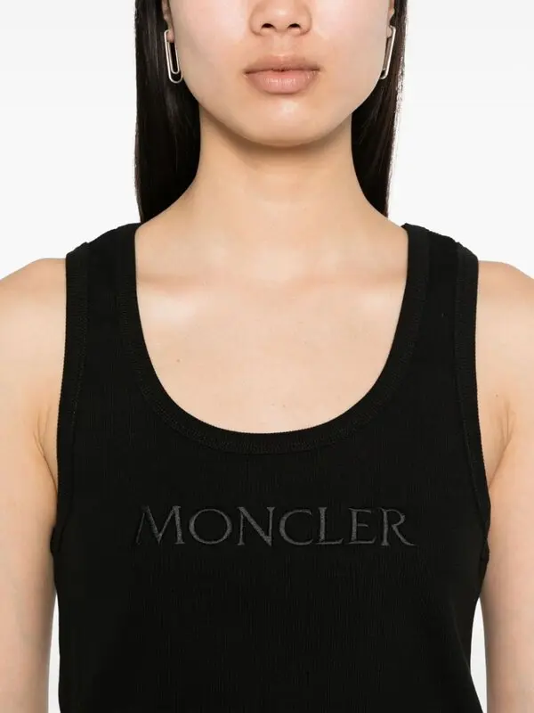 Moncler Logo-embroidered Tank Top - Black