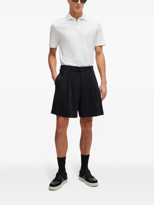 BOSS Cotton-linen Mélange Polo Shirt - White