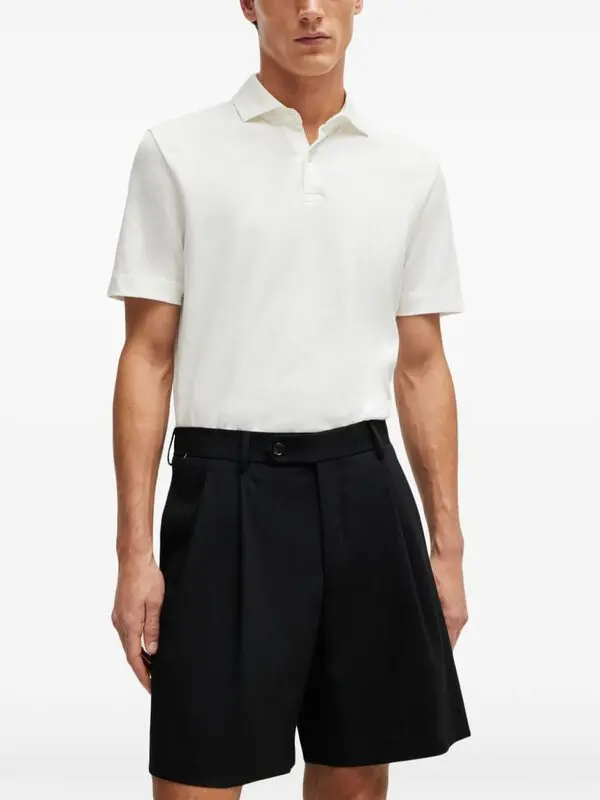 BOSS Cotton-linen Mélange Polo Shirt - White