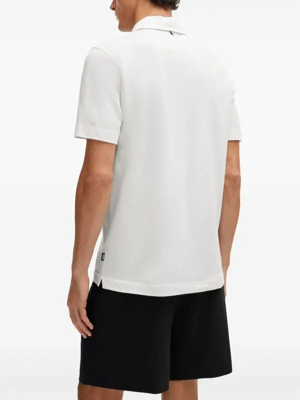 BOSS Cotton-linen Mélange Polo Shirt - White