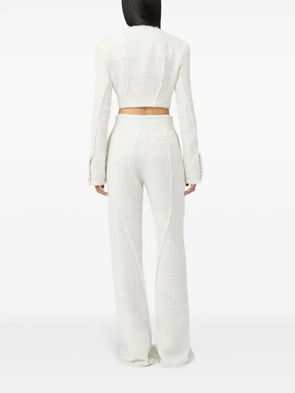 Gcds Sequin-embellished Tweed Trousers - White