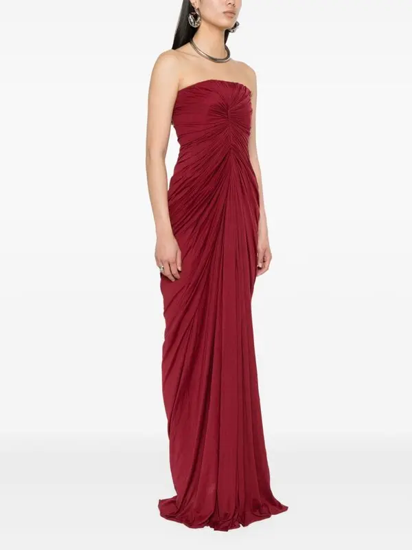 Rick Owens Ruched Bustier Maxi Dress