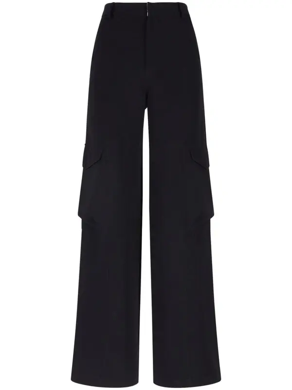 Gcds High-waisted Gabardine Cargo Trousers