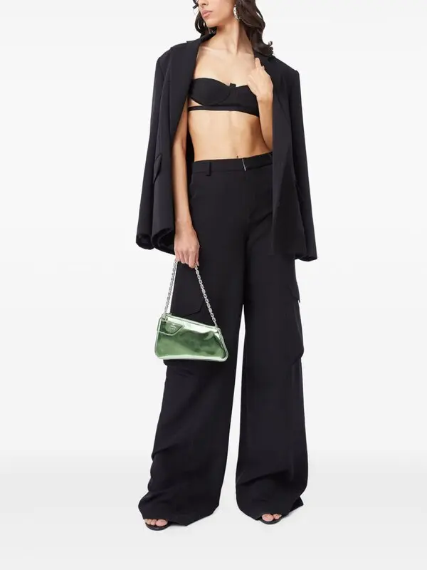 Gcds High-waisted Gabardine Cargo Trousers