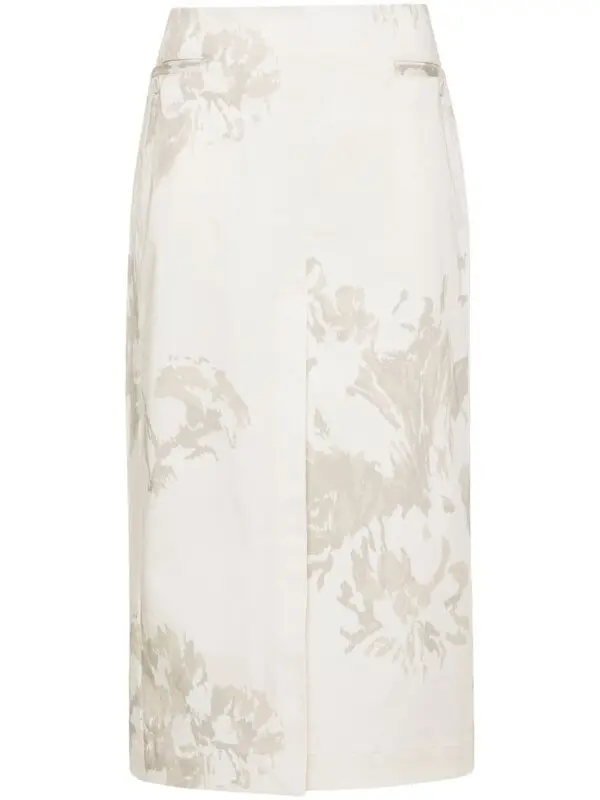 Remain Birger Christensen Floral-print Midi Skirt - Neutrals