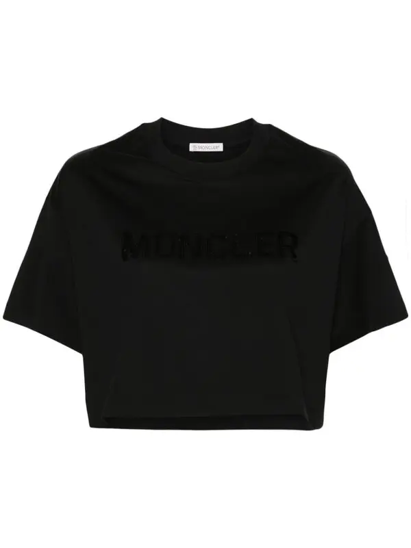 Moncler Sequin-logo Cropped T-shirt