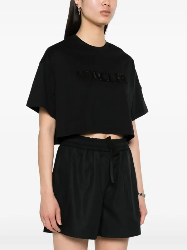 Moncler Sequin-logo Cropped T-shirt