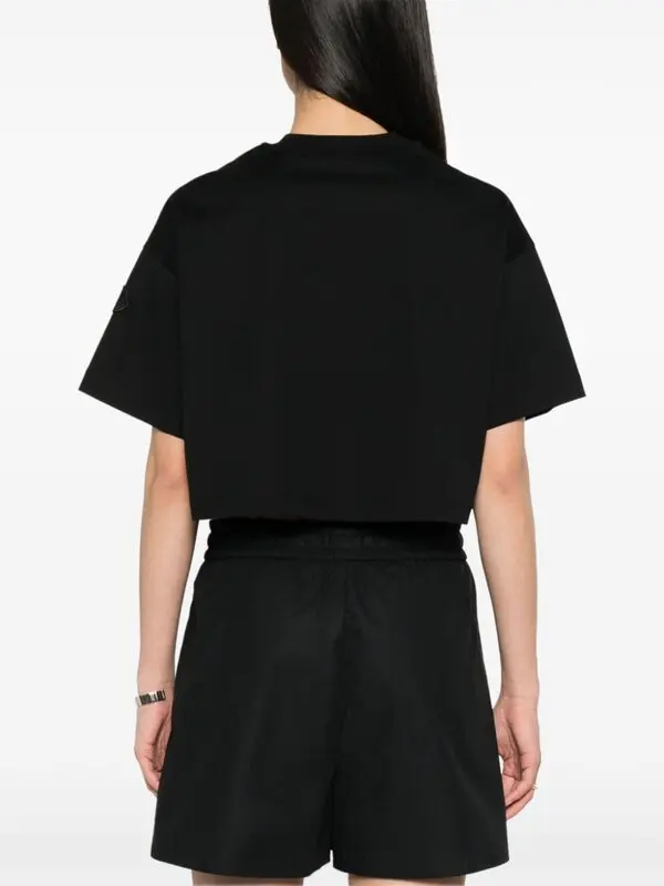 Moncler Sequin-logo Cropped T-shirt