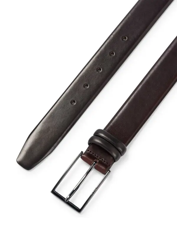 BOSS Carmello Vegetable-tanned Leather Belt With Gunmetal Hardware - Brown