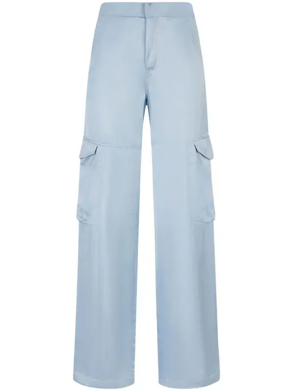Gcds High-waisted Satin Cargo Trousers