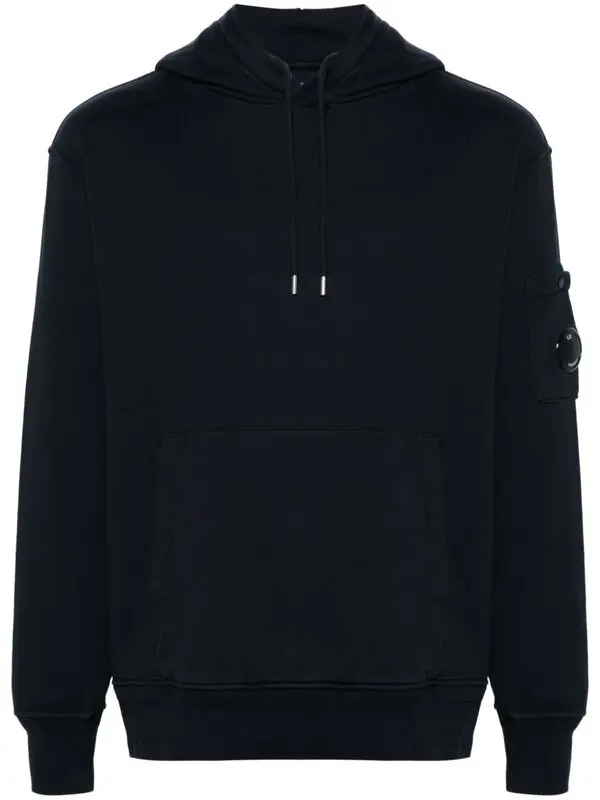 C.P. COMPANY Diagonal Fleece Cotton Hoodie - Blue