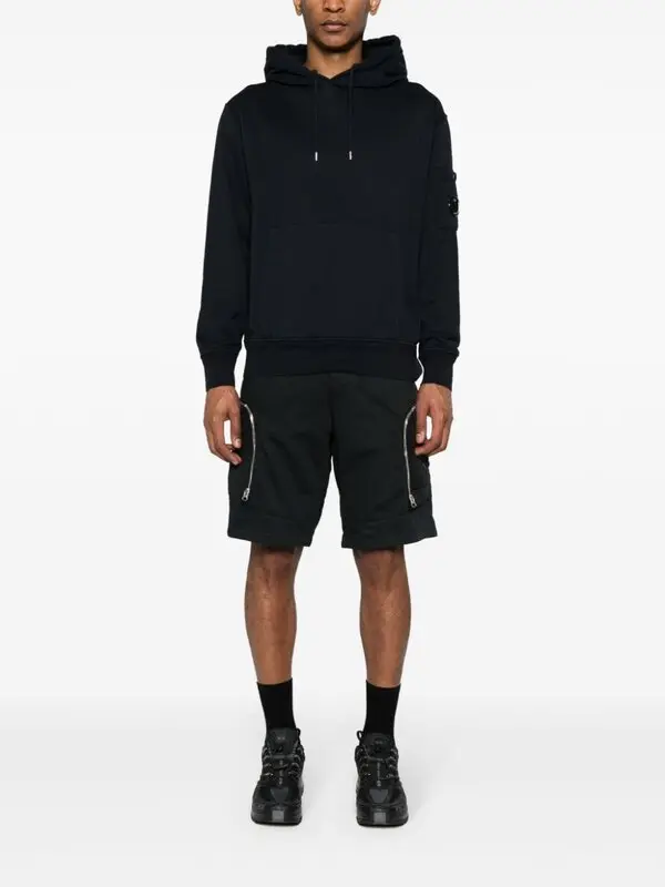C.P. COMPANY Diagonal Fleece Cotton Hoodie - Blue