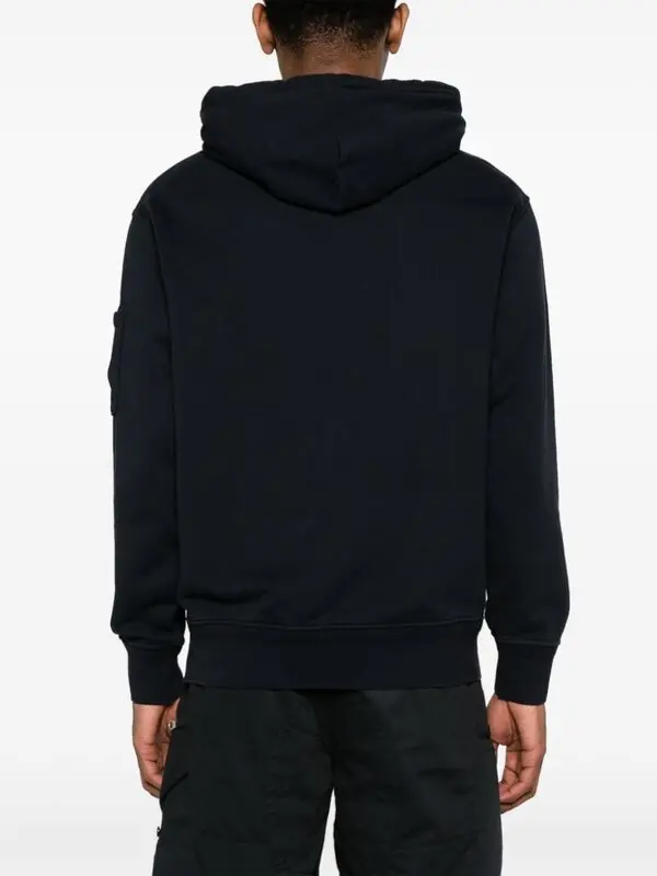 C.P. COMPANY Diagonal Fleece Cotton Hoodie - Blue