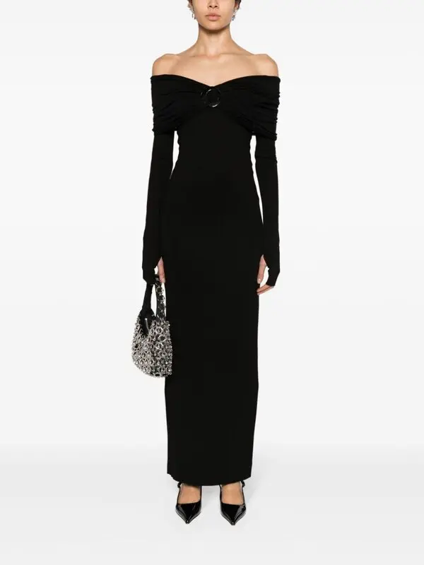 MANURI Amara Buckle Maxi Dress - Black