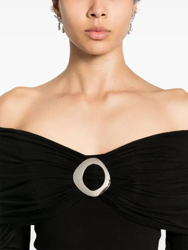 MANURI Amara Buckle Maxi Dress - Black