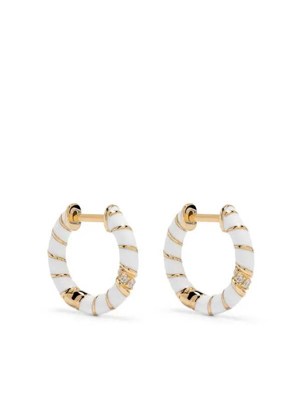 Yvonne Léon 9kt Yellow Diamond Hoop Earrings - Gold