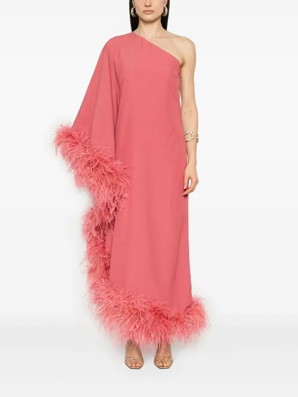 TALLER MARMO Ubud Feather-trim Dress - Pink