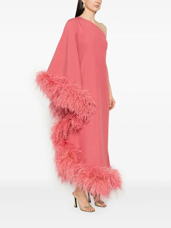 TALLER MARMO Ubud Feather-trim Dress - Pink