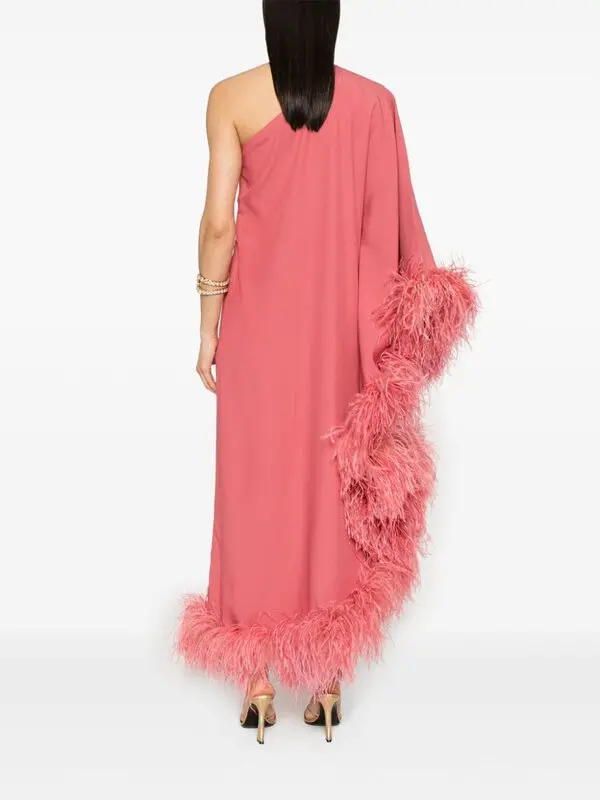 TALLER MARMO Ubud Feather-trim Dress - Pink