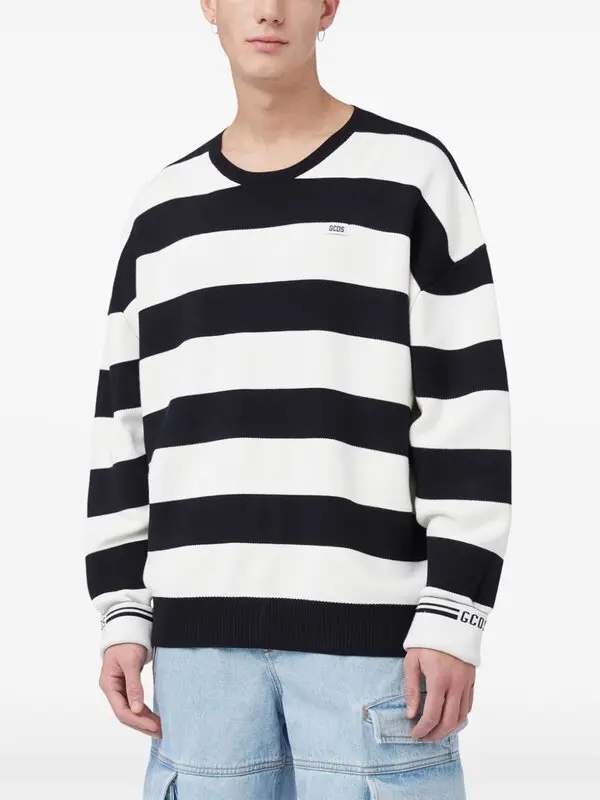 Gcds Striped Logo Appliqué Sweatshirt