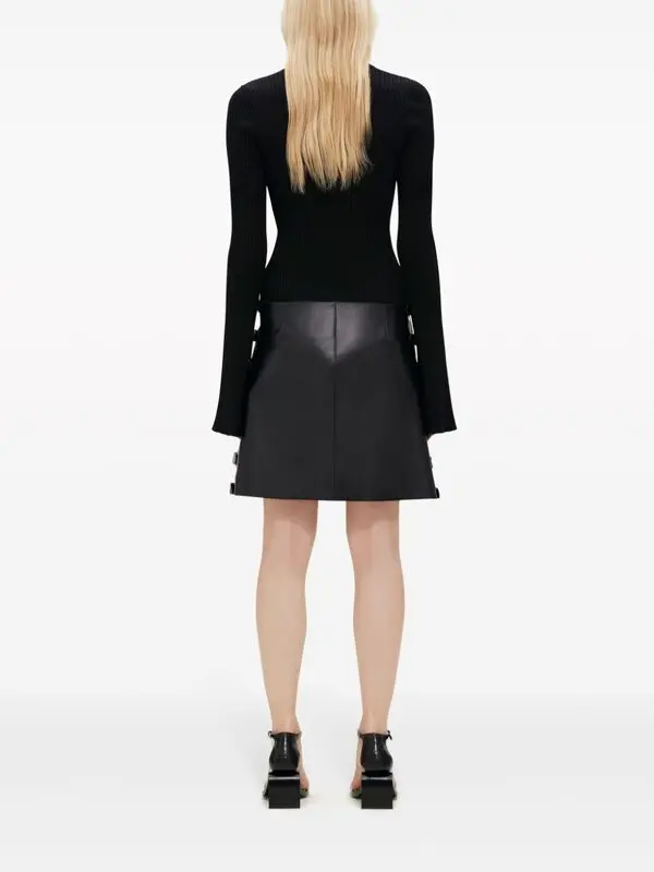 COURREGES Ribbed-knit Bodysuit - Black