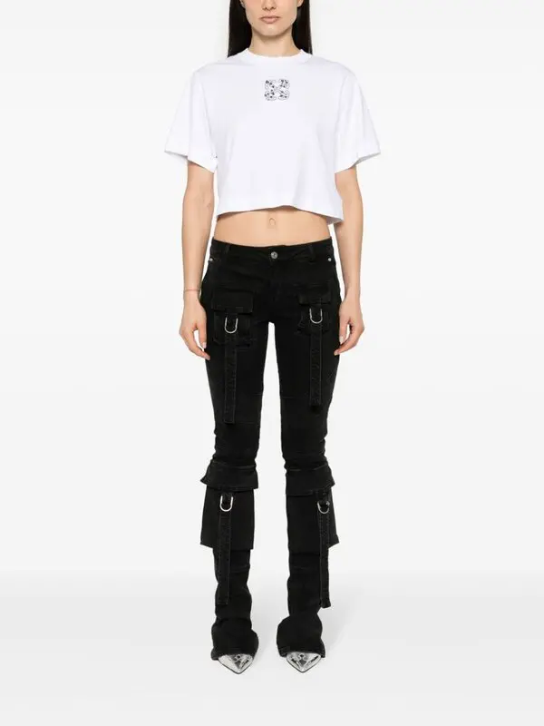 Off-White Bling Leaves Arrow Crop T-shirt