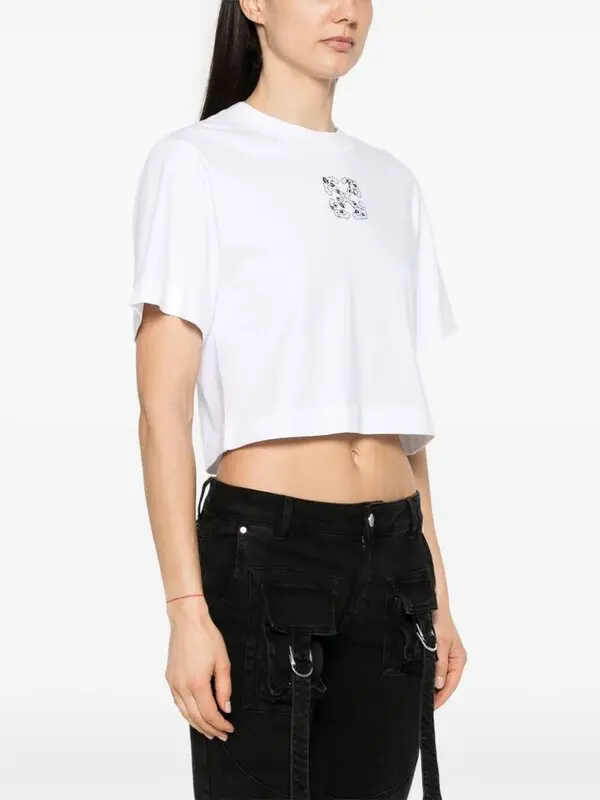 Off-White Bling Leaves Arrow Crop T-shirt