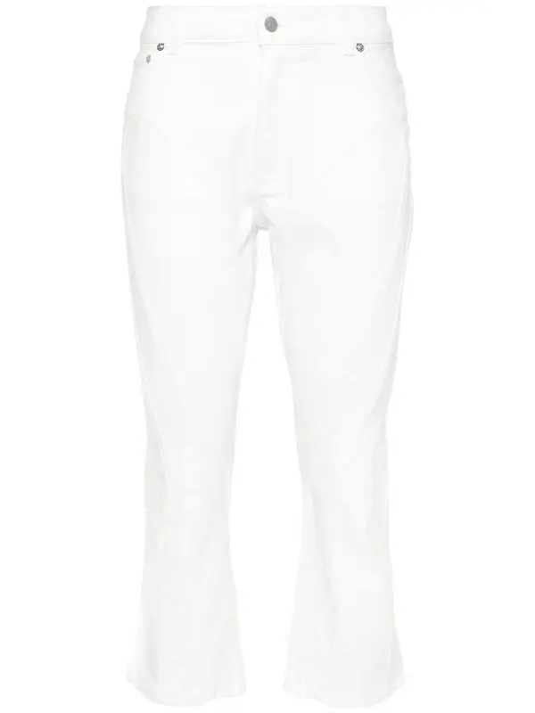 MUGLER High-rise Cropped Jeans - White