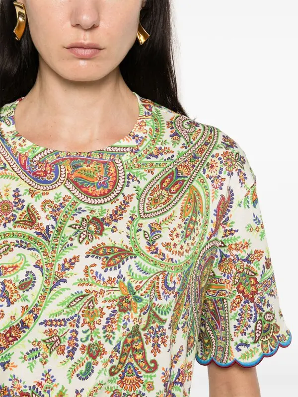 Etro Paisley Print Cotton T-shirt