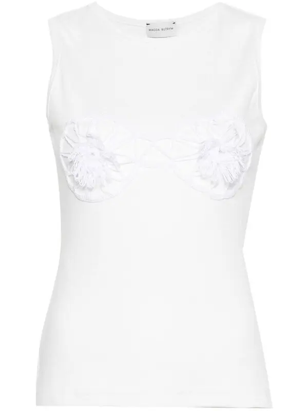 Magda Butrym Crochet-appliqué Tank Top - Black
