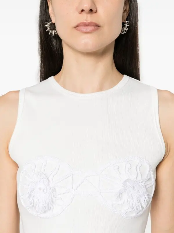 Magda Butrym Crochet-appliqué Tank Top - Black