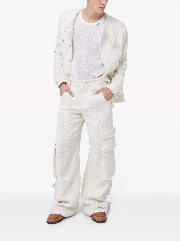 Gcds Sequin-embellished Tweed Cargo Trousers
