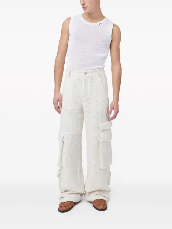 Gcds Sequin-embellished Tweed Cargo Trousers