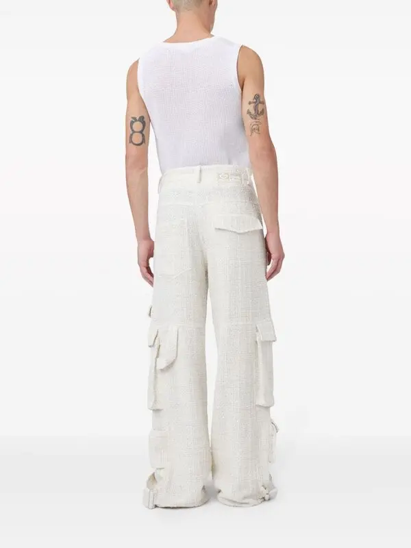 Gcds Sequin-embellished Tweed Cargo Trousers
