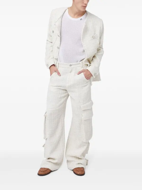 Gcds Sequin-embellished Tweed Jacket - White