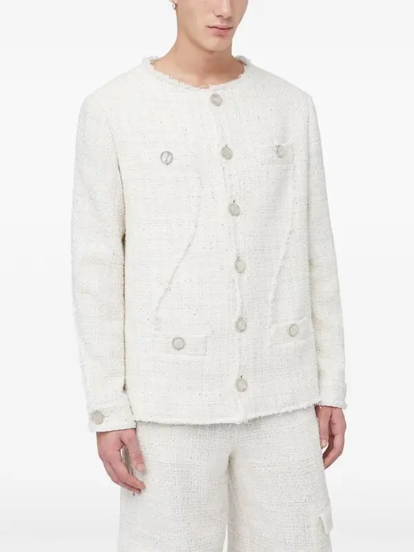 Gcds Sequin-embellished Tweed Jacket - White