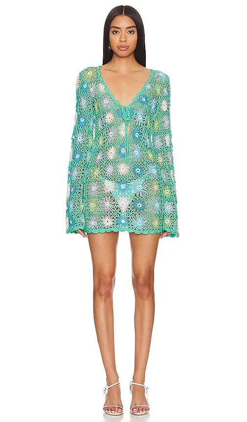 Show Me Your Mumu Vacay Mini Coverup In Blue - Blue Multi Floral