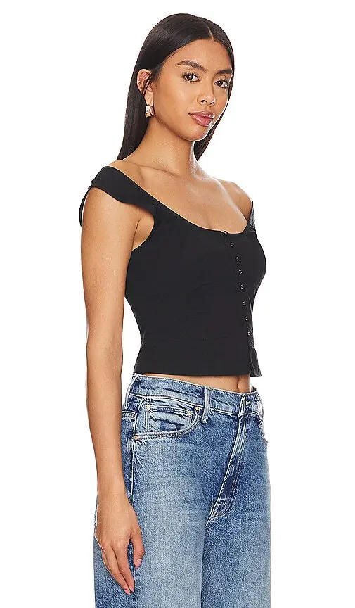 Free People Sally Solid Corset Top - Black