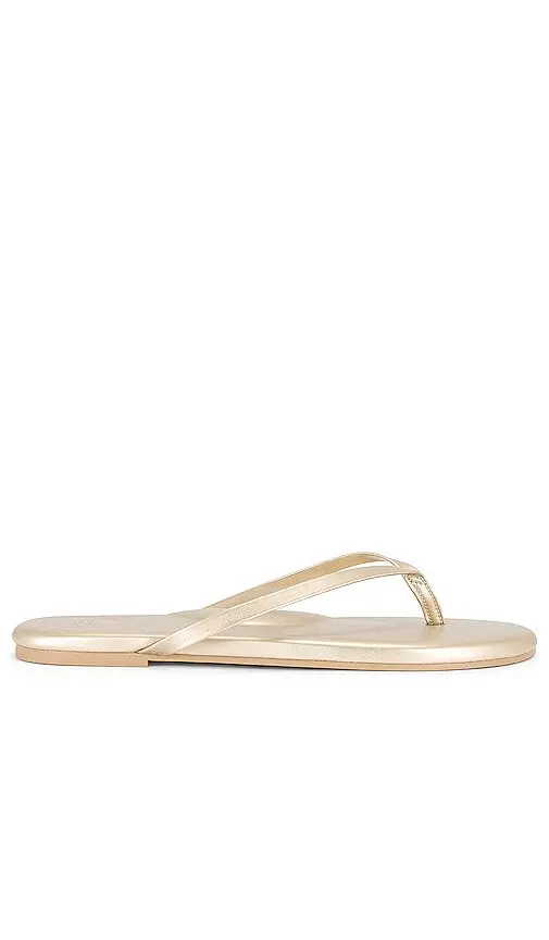 SOLEI SEA Indie Thong Sandals In Metallic - Champagne