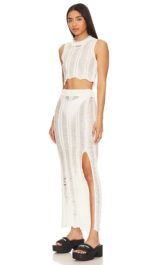Superdown Tayla Maxi Skirt Set - White