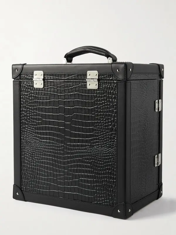 RAPPORT LONDON Brompton Croc-effect Leather Accessory Trunk - Black