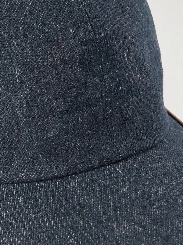 Loro Piana Leather-trimmed Denim Baseball Cap - Blue
