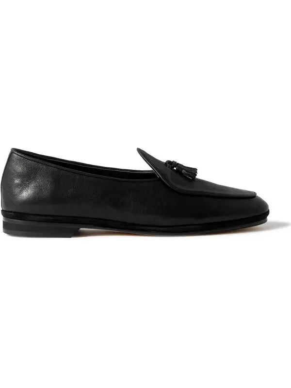 Rubinacci Marphy Tasselled Leather Loafers - Black