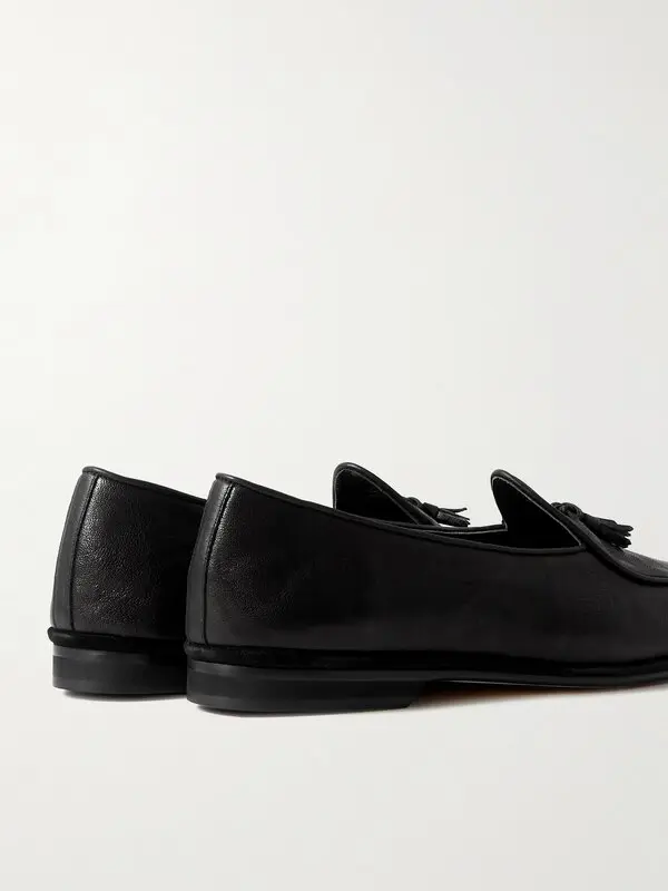 Rubinacci Marphy Tasselled Leather Loafers - Black