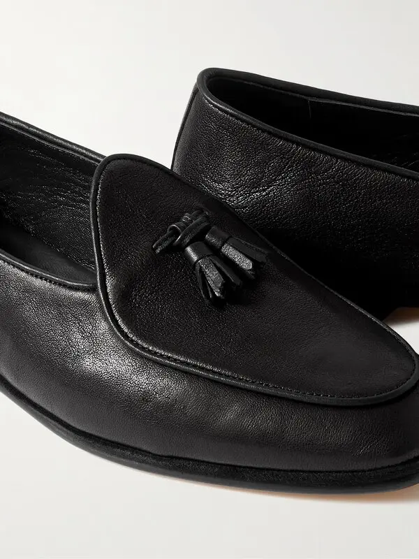 Rubinacci Marphy Tasselled Leather Loafers - Black