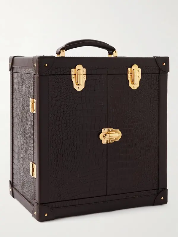 RAPPORT LONDON Brompton Croc-effect Leather Accessory Trunk - Brown