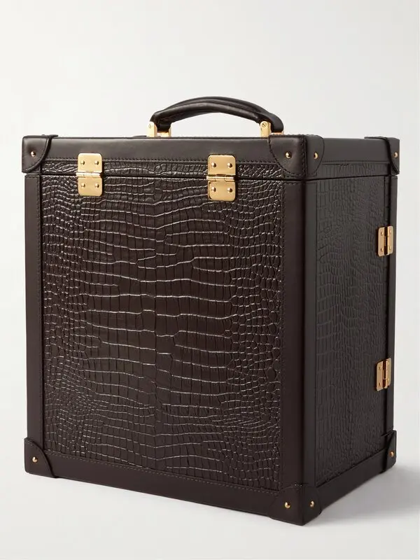 RAPPORT LONDON Brompton Croc-effect Leather Accessory Trunk - Brown