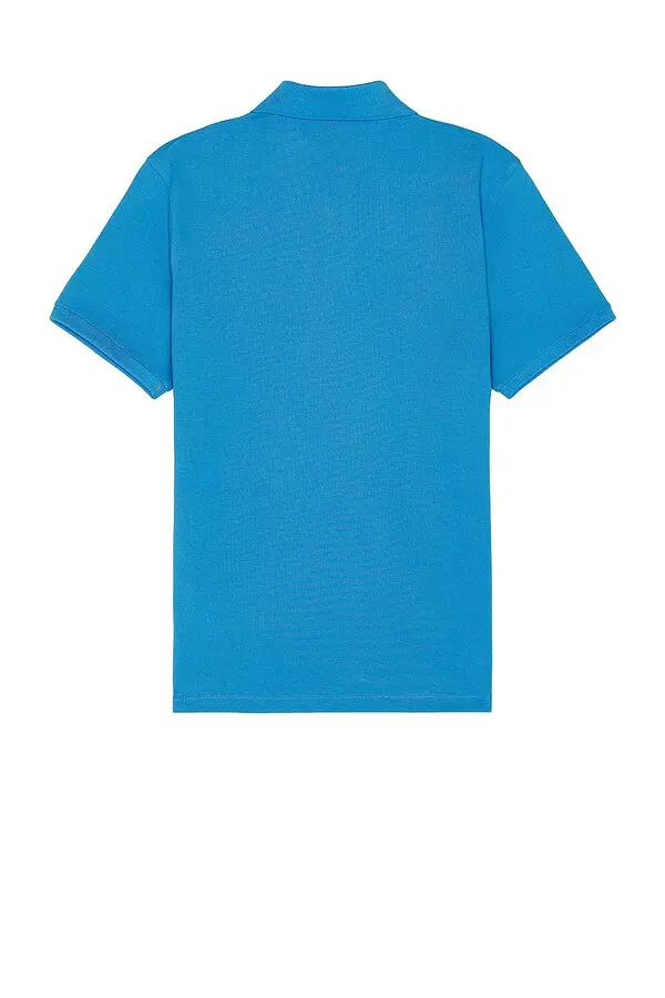 Moncler Short Sleeve Polo In Blue - Azure