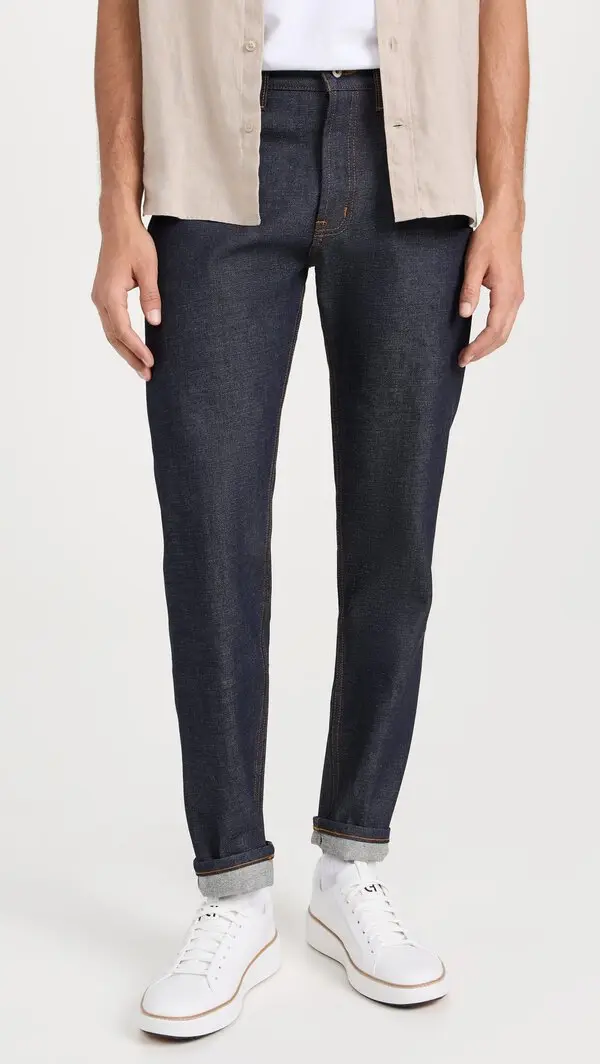 Naked & Famous Denim Easy Guy Dirty Fade Selvedge Jeans - Indigo/white
